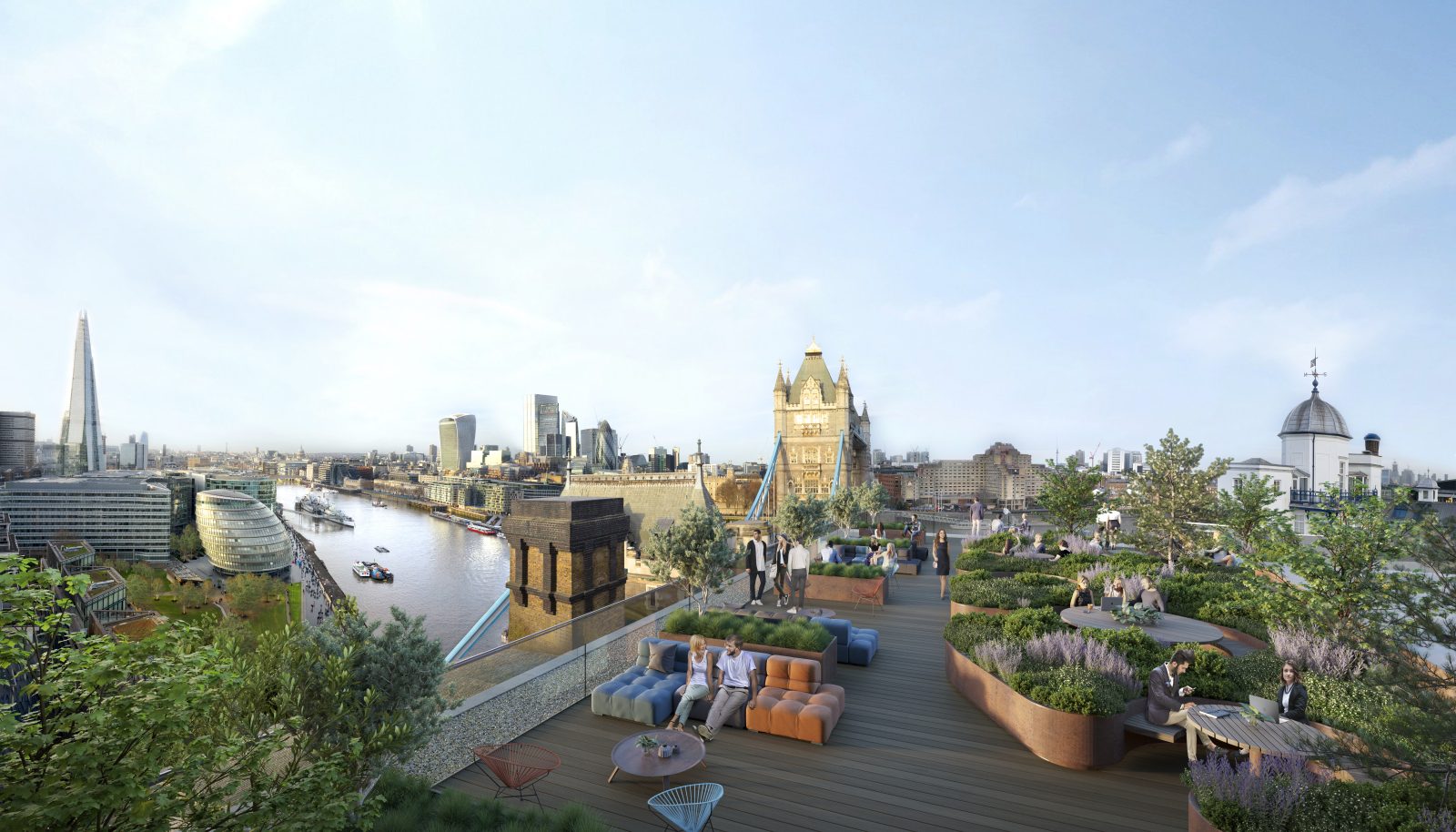 Pre-WWII steel beams from Oxford Street salvaged for office retrofit