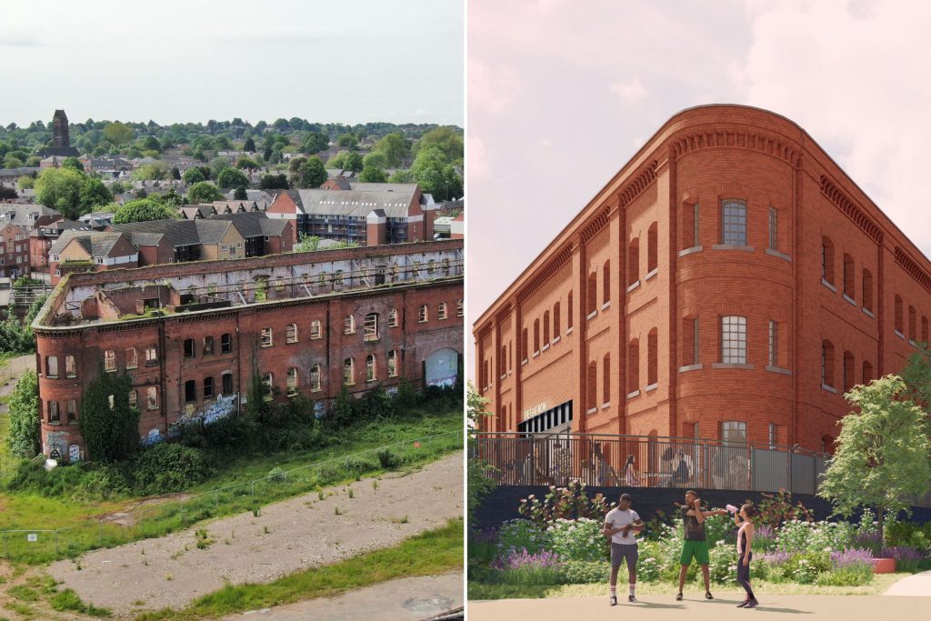 Glancy Nicholls reveals designs for retrofitting burnt-out Derby warehouse