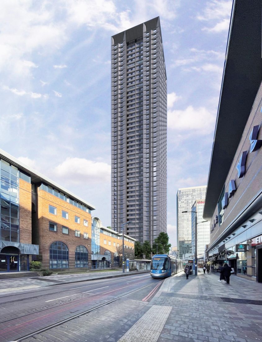 Glancy Nicholls wins planning for rejigged 47-storey Birmingham tower