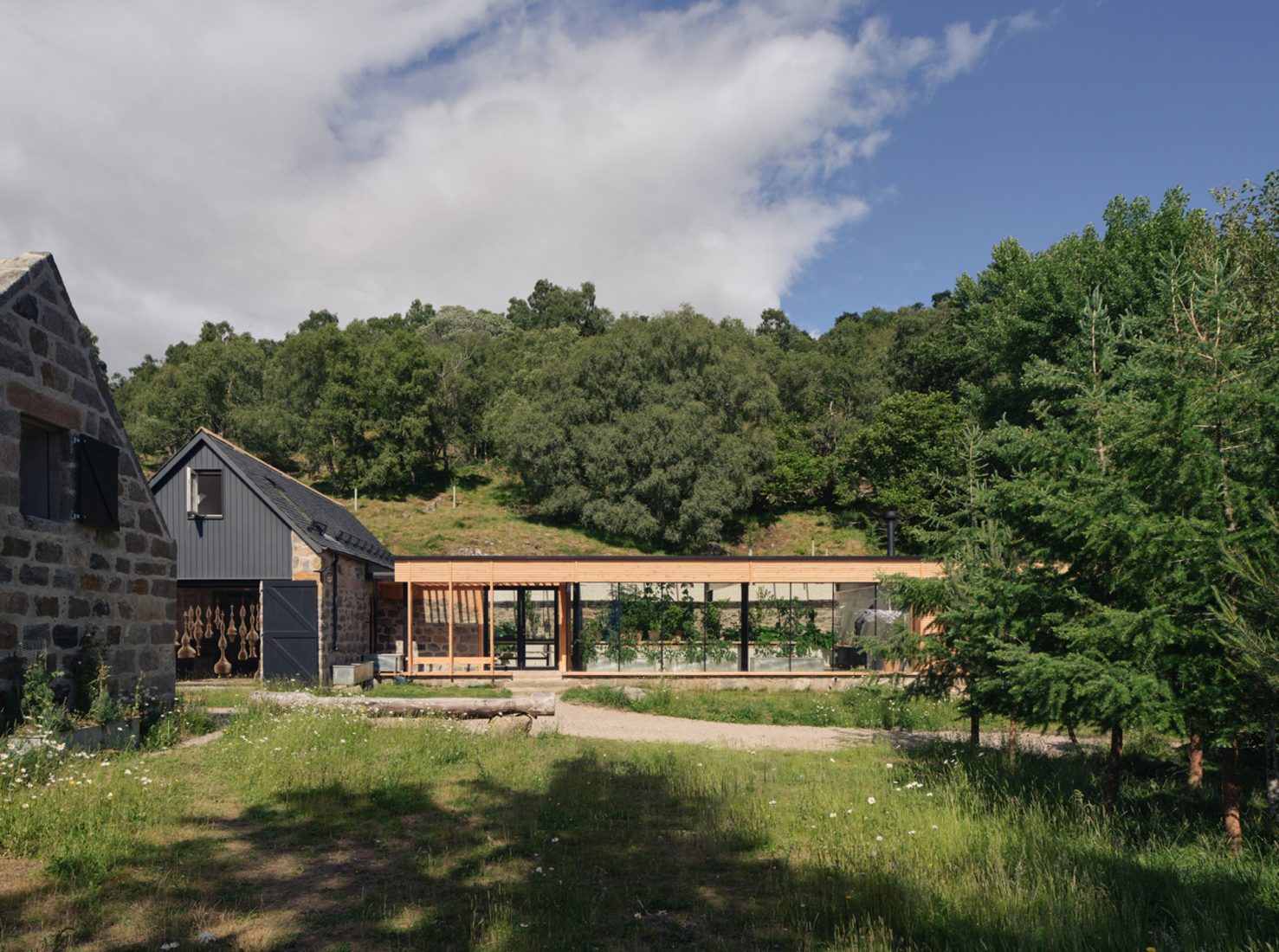 Moxon Architects converts Highland farmstead into guesthouse and studio