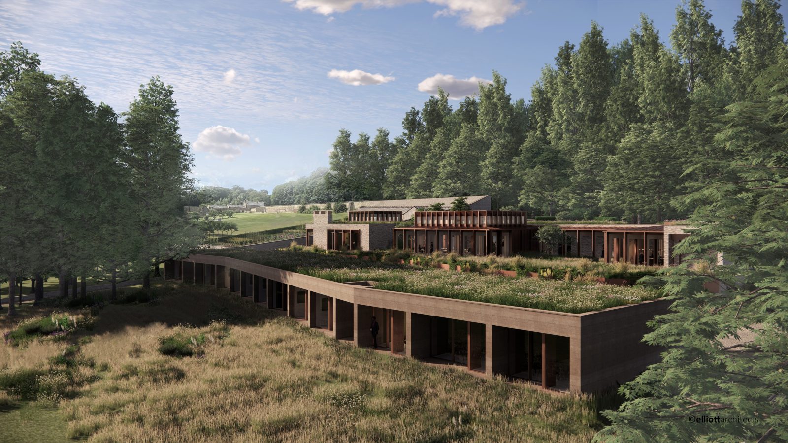 Elliott Architects reveals rural restaurant plans for Michelin-starred duo