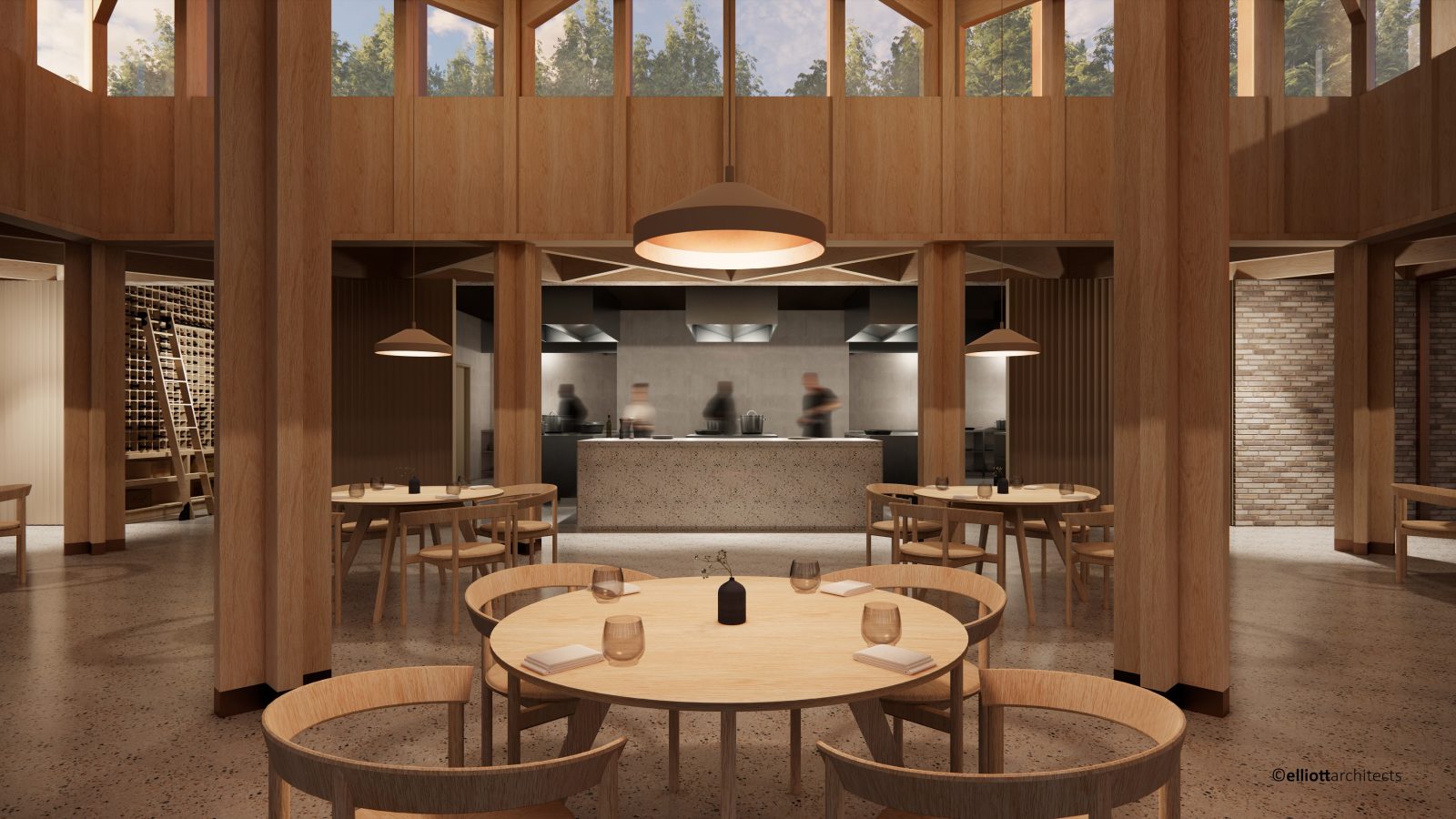 Elliott Architects reveals rural restaurant plans for Michelin-starred duo