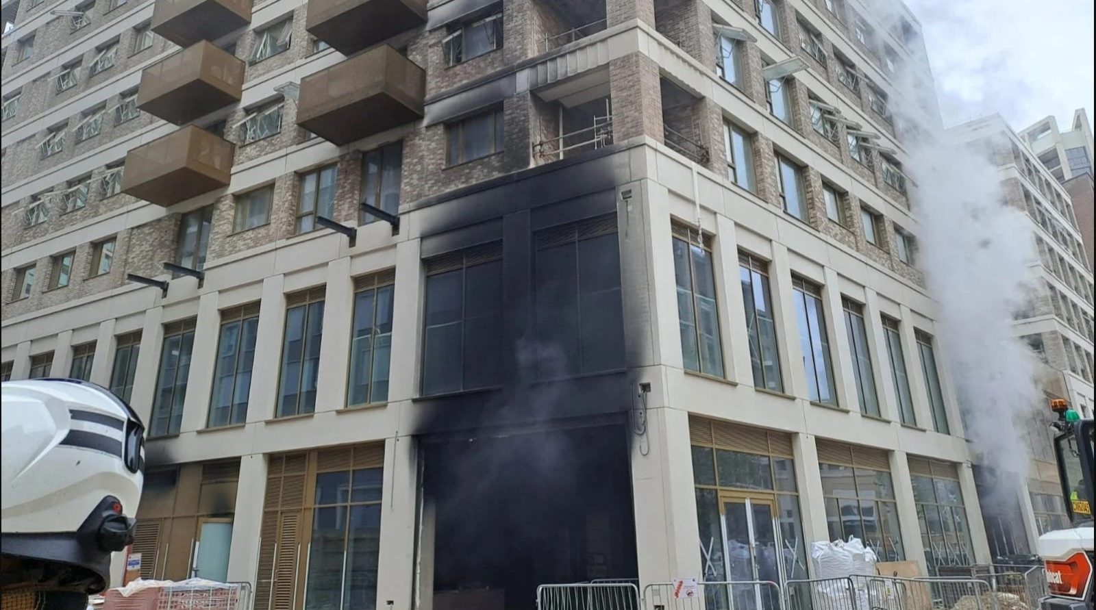 Seven taken to hospital after fire on Hawkins\Brown site