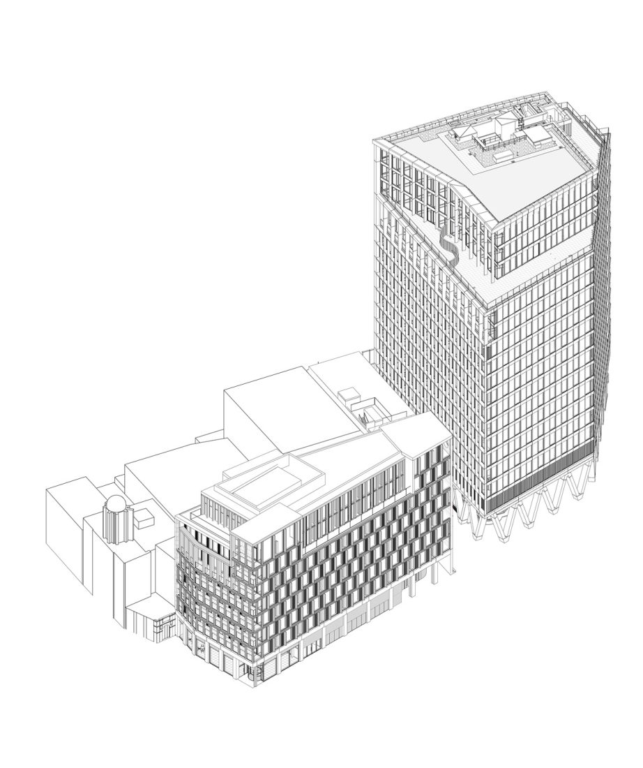 Lynch Architects completes colonnaded 18-storey office building in Victoria