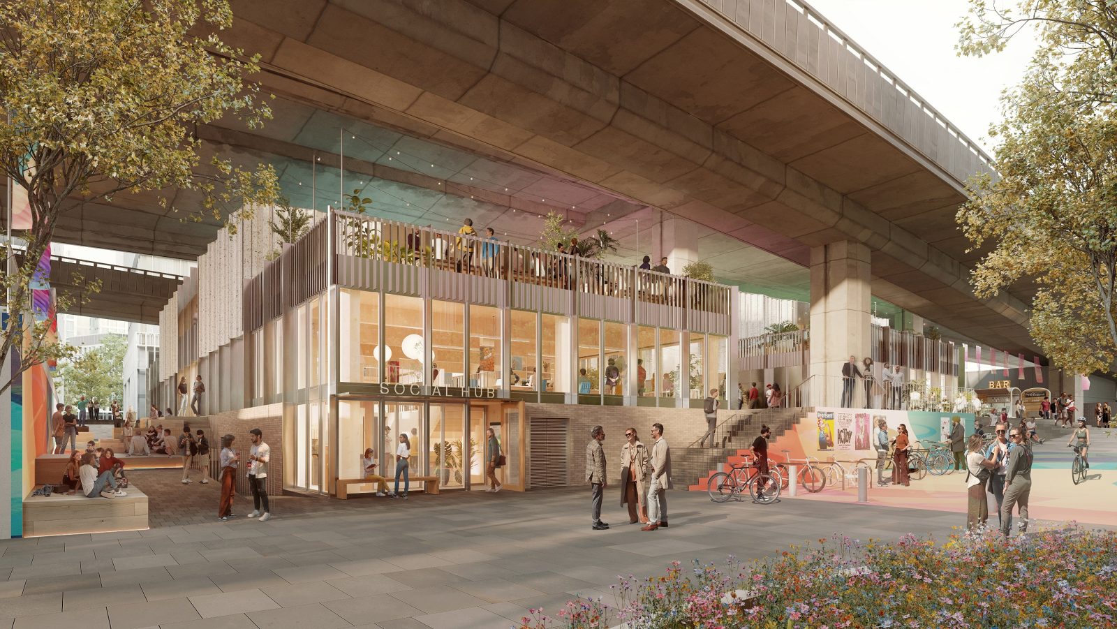 Turner Works reveals contest-winning Imperial student hub below Westway