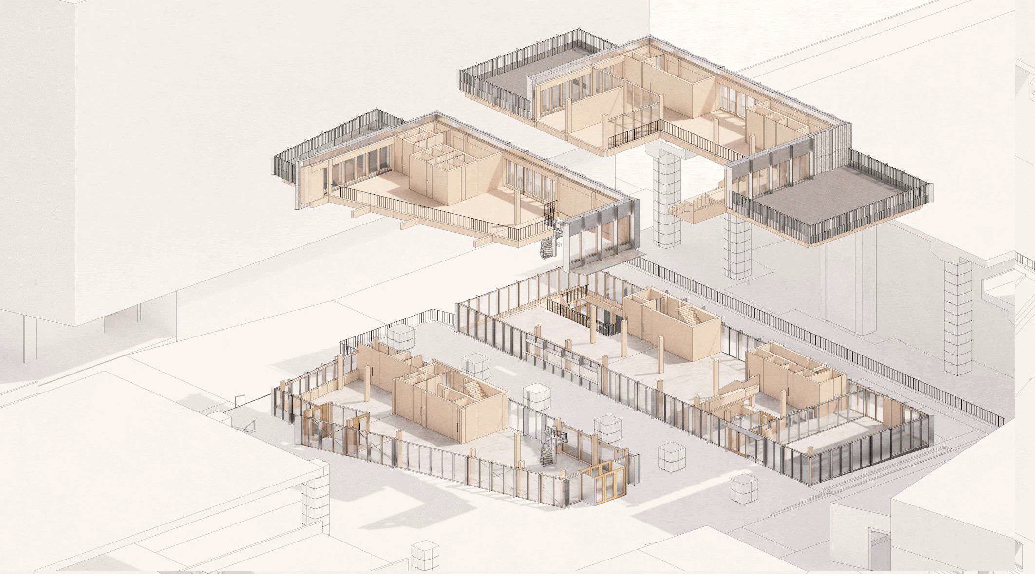 Turner Works reveals contest-winning Imperial student hub below Westway