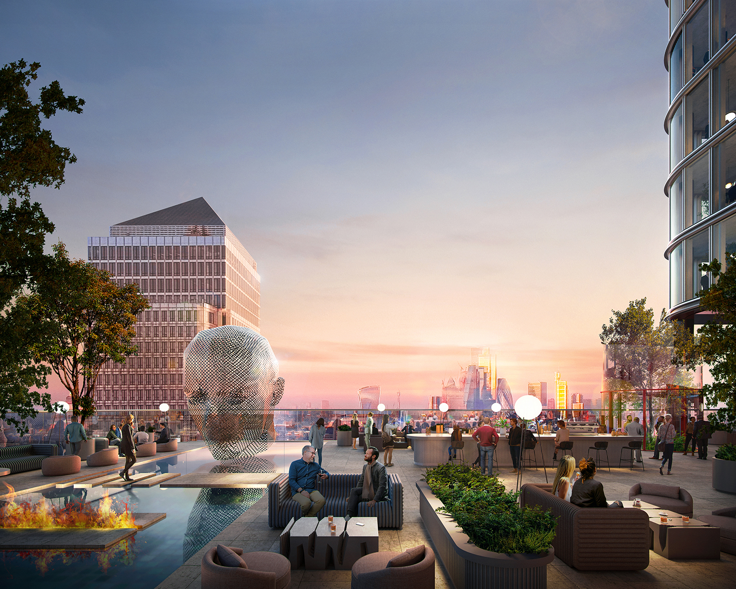 KPF unwraps proposals to overhaul Foster’s HSBC tower in Canary Wharf