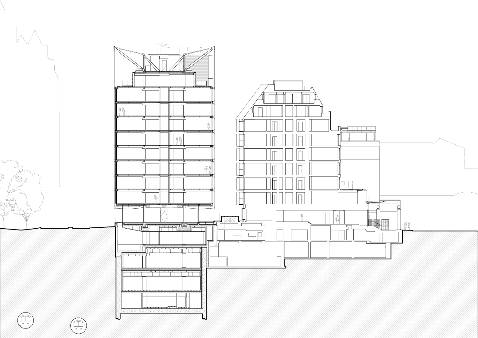 RSHP completes luxury London hotel with part-suspended floor structure