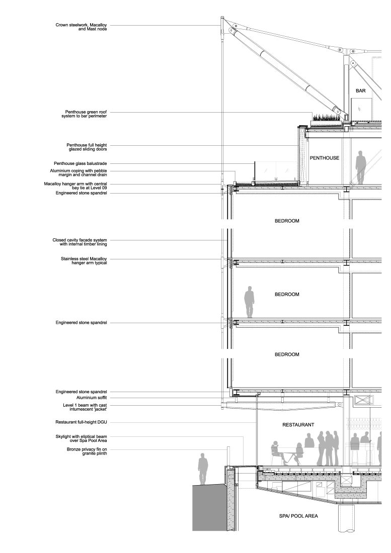 RSHP completes luxury London hotel with part-suspended floor structure