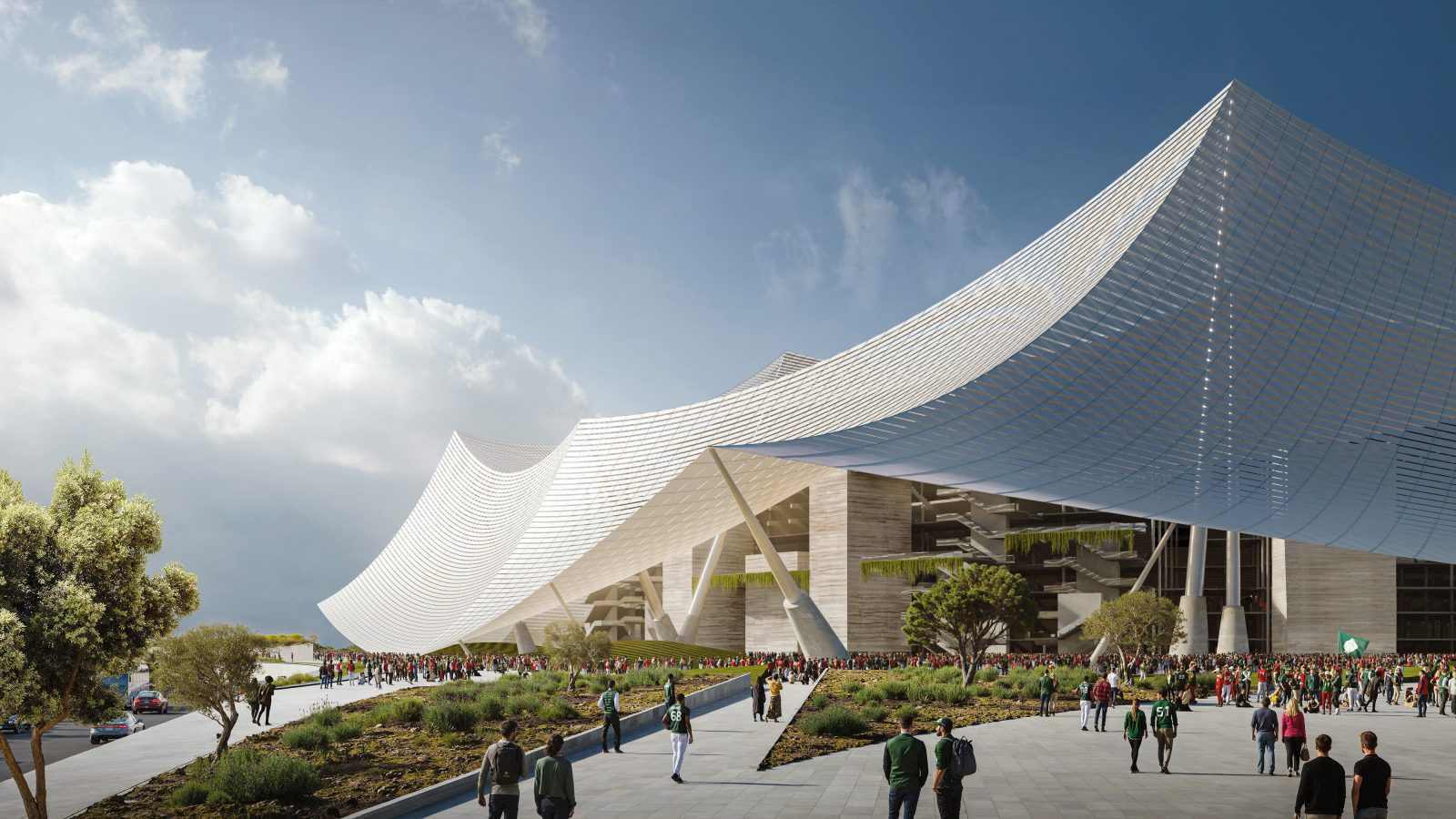 Populous unveils visuals of world’s largest football stadium in Morocco
