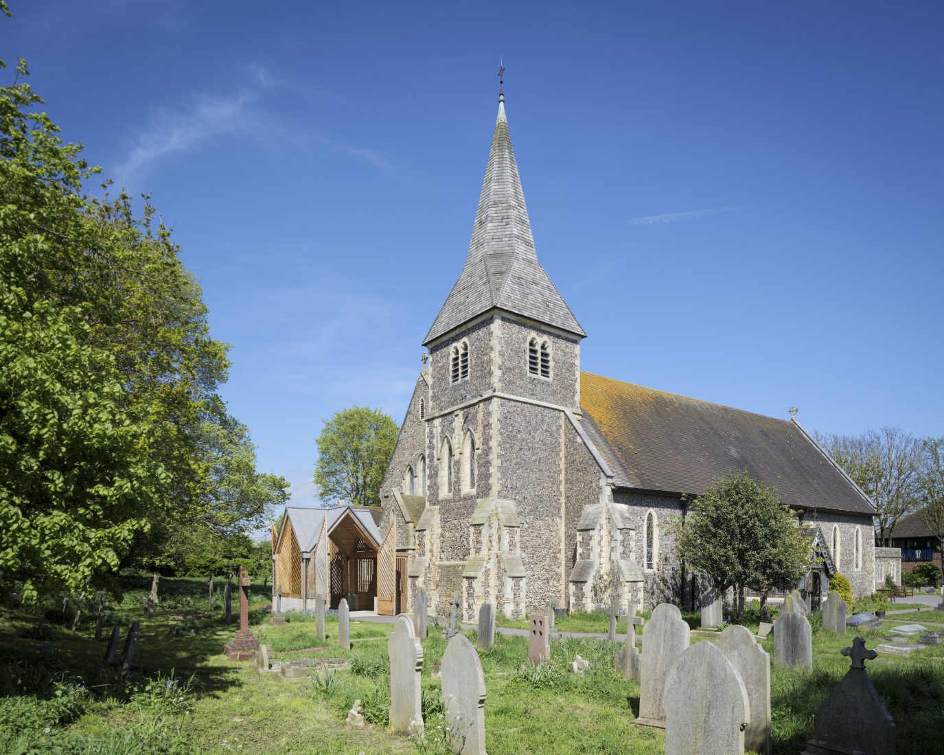 John Puttick Associates refurbishes Hove church, adding timber porch