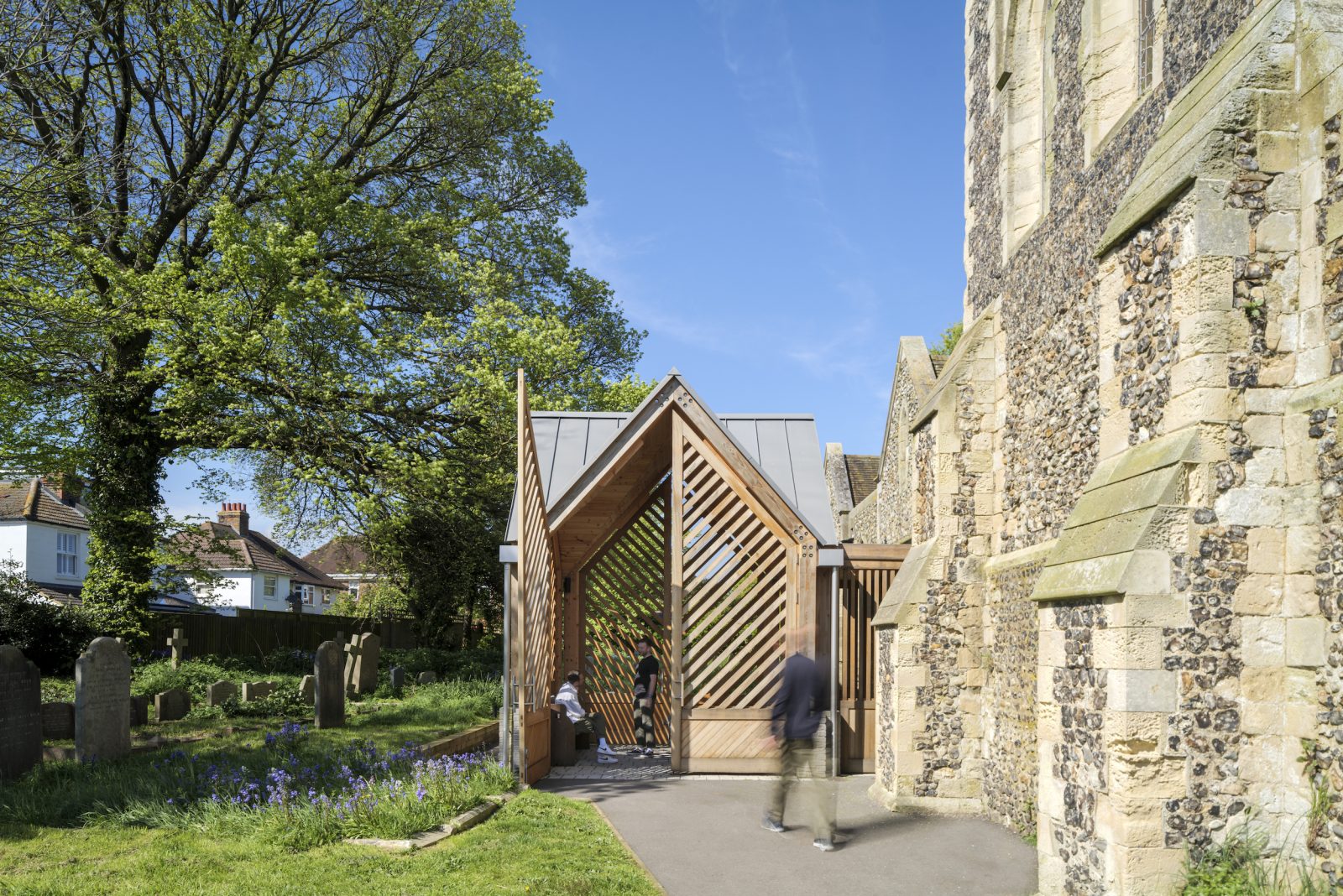 John Puttick Associates refurbishes Hove church, adding timber porch