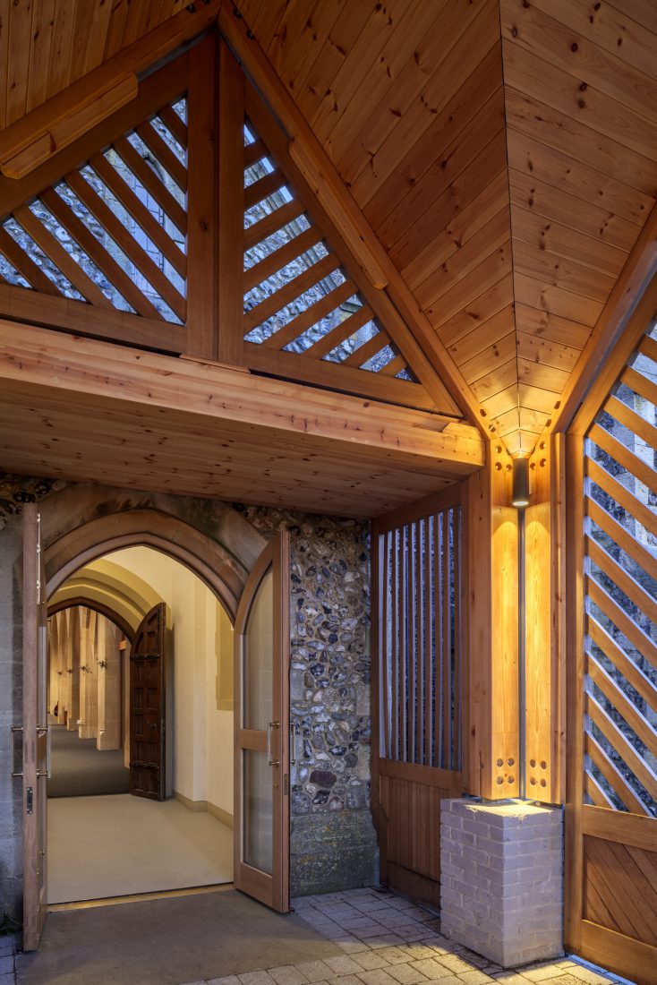 John Puttick Associates refurbishes Hove church, adding timber porch