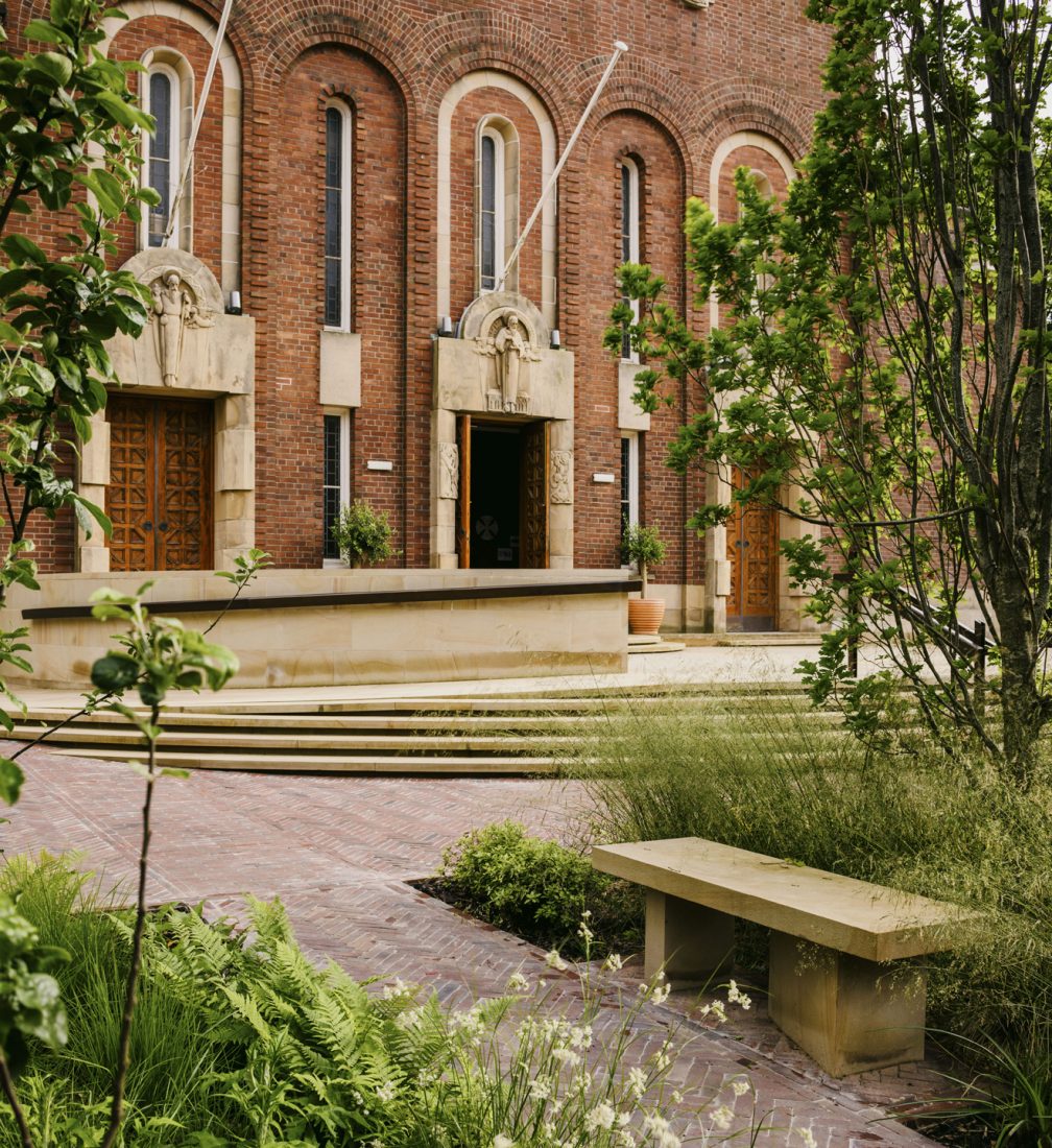 Loader Monteith creates piazza-like forecourt to Gillespie, Kidd & Coia ...