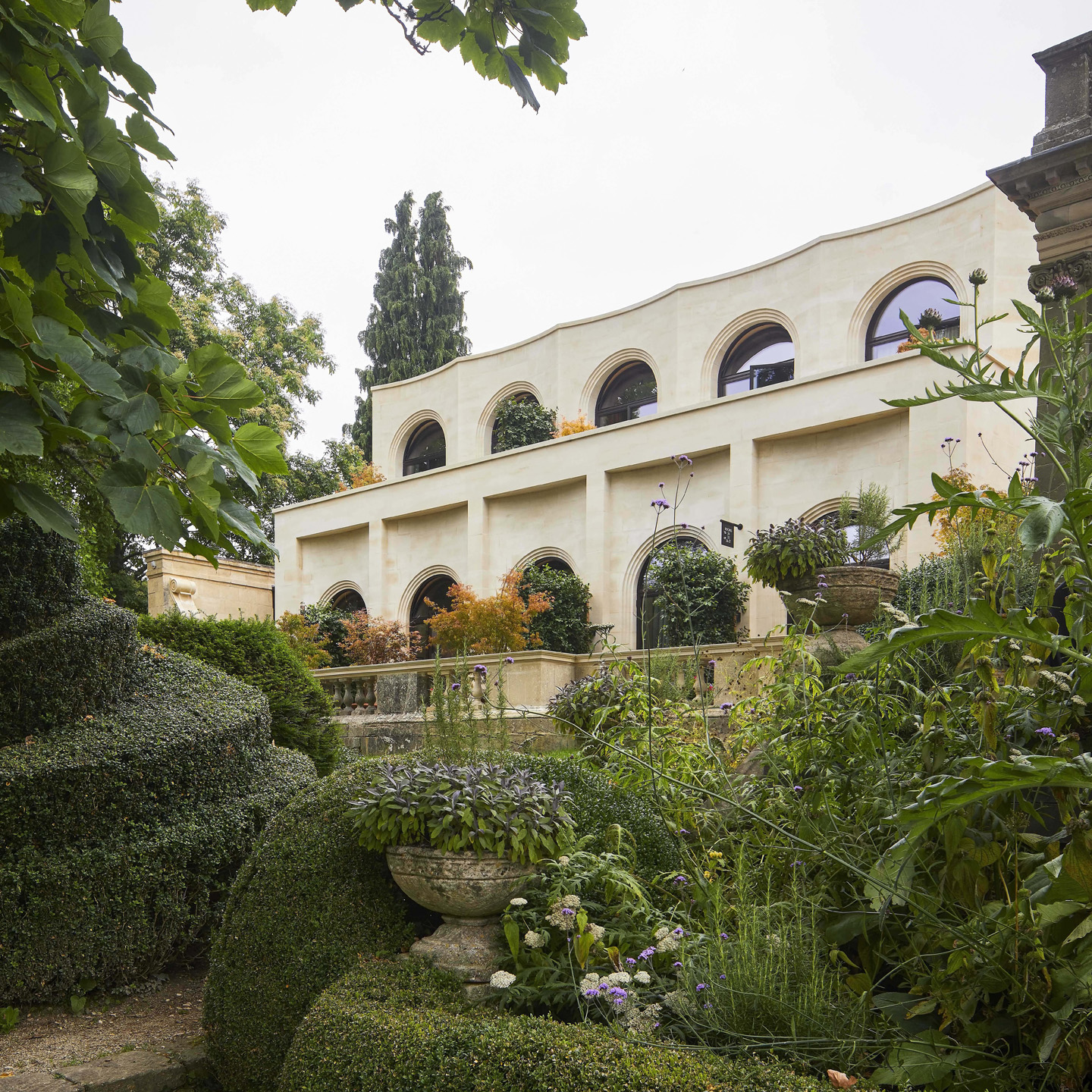 De Matos Ryan adds timber-framed, stone-clad pavilion to country hotel