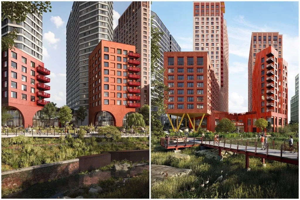 Studio Egret West and shedkm lodge first homes for £1.4bn Mayfield scheme