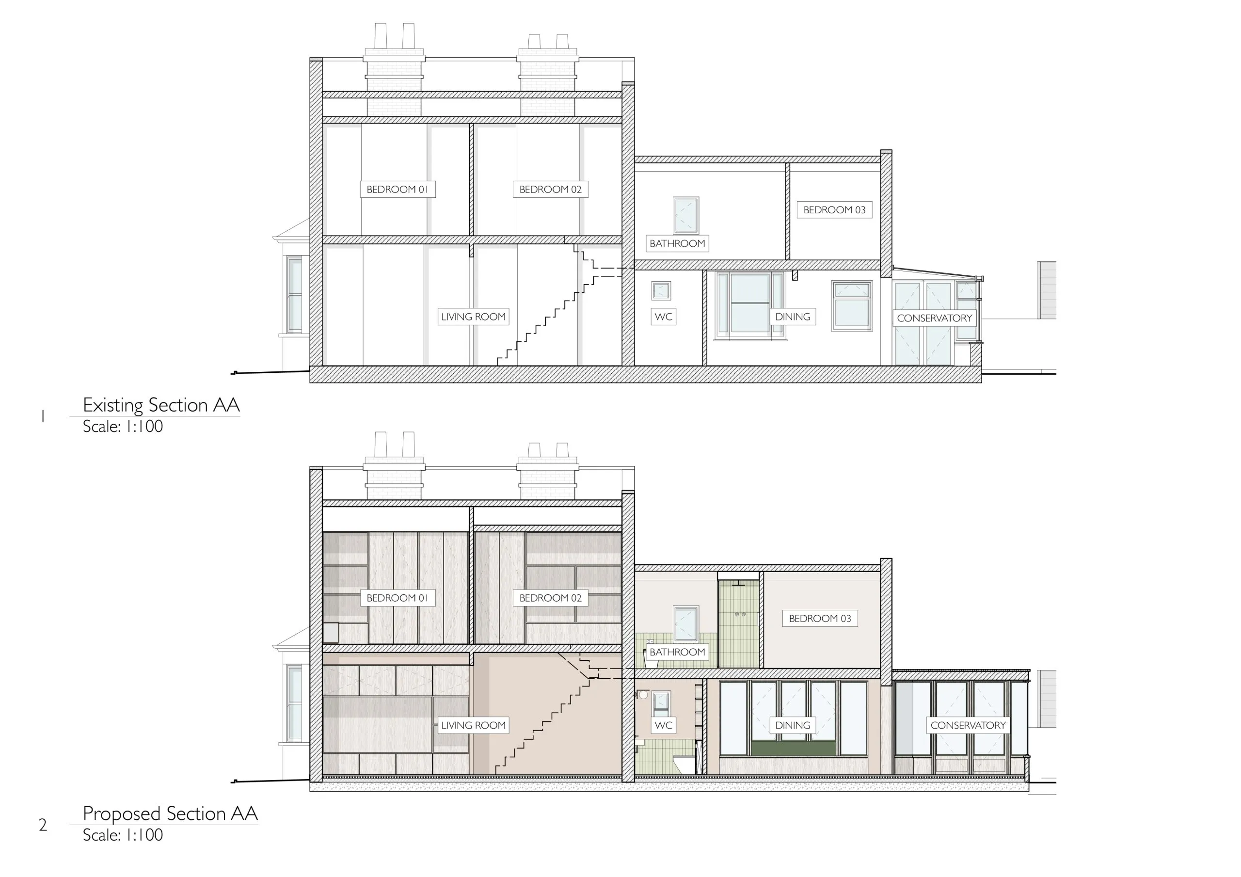 Pensaer completes Lloyd Wright-inspired extension in Stoke Newington