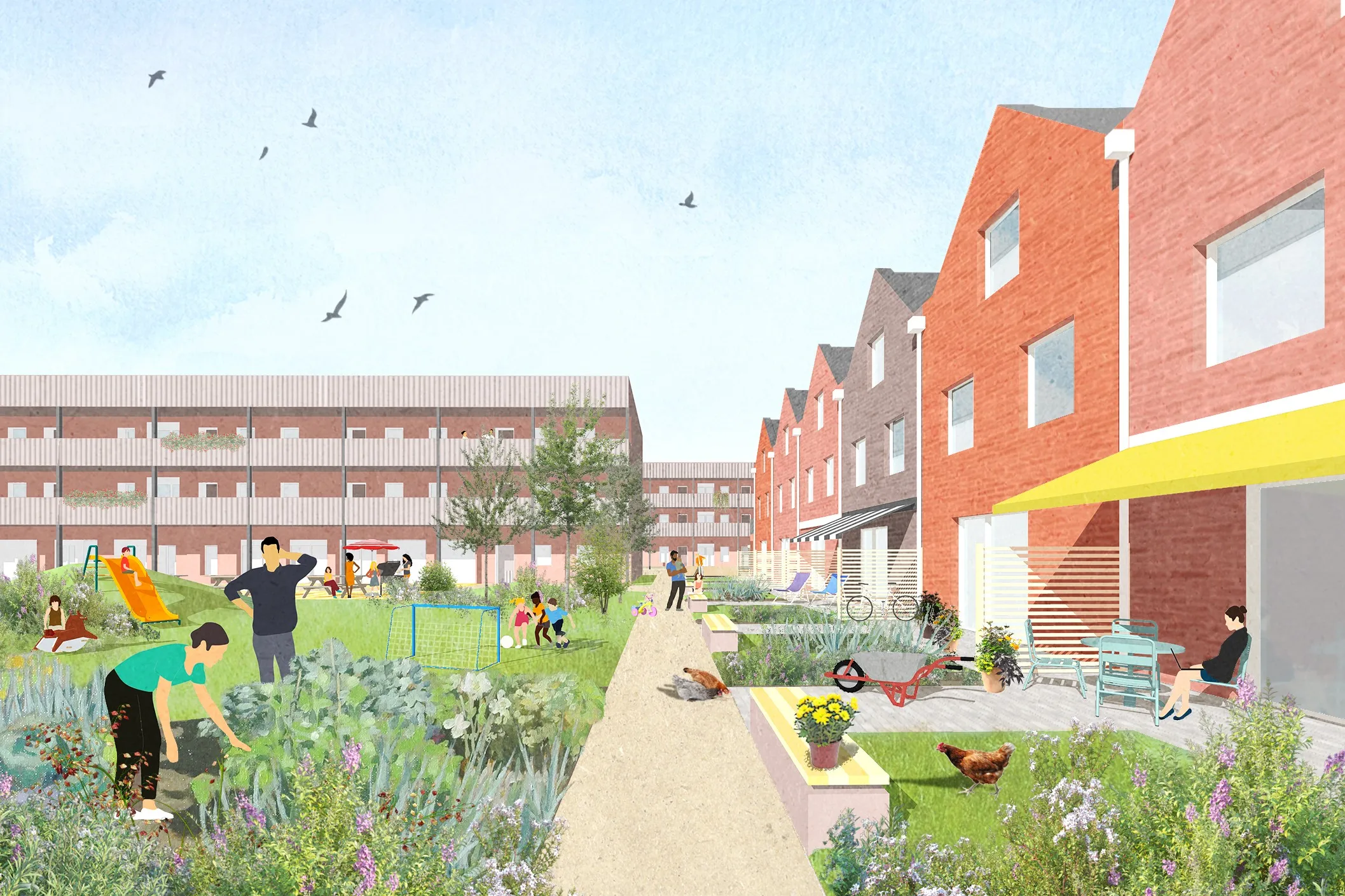 Mole Architects submits plans for Buddhism-based co-housing community