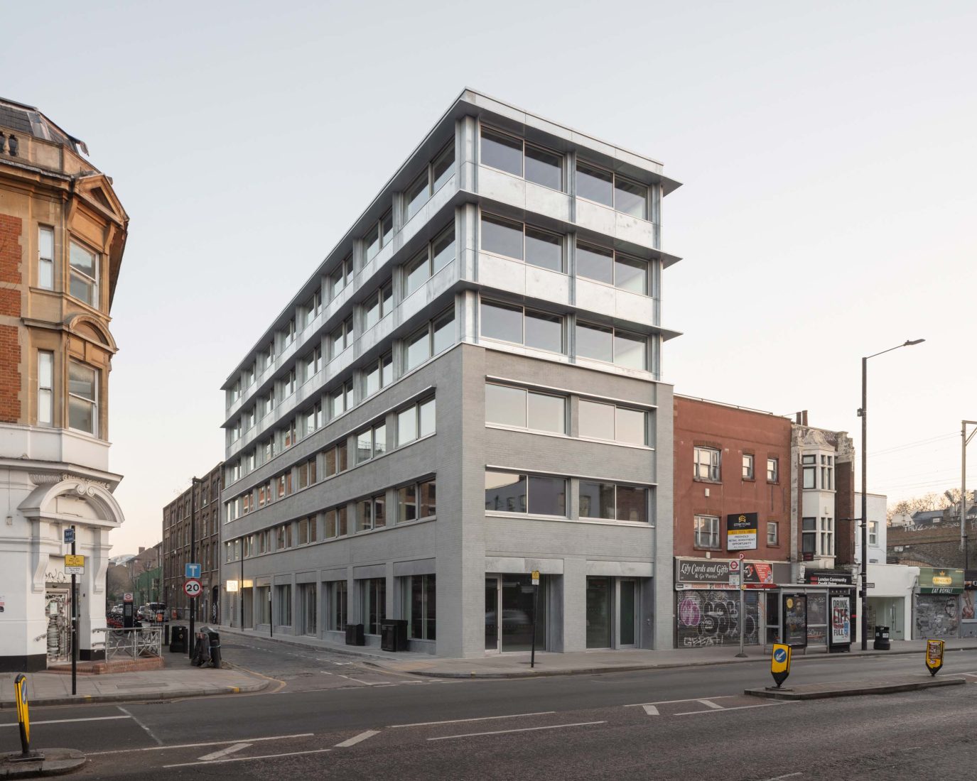 Carmody Groarke’s silver office scheme completes in east London