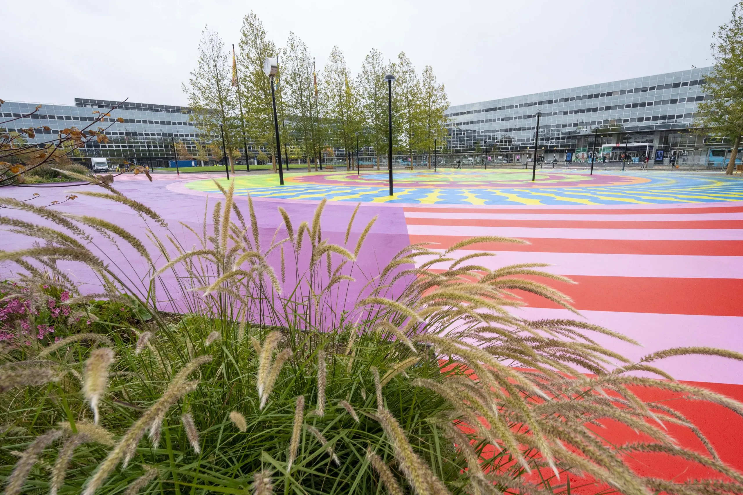 Artist Yinka Ilori transforms Milton Keynes Station Square