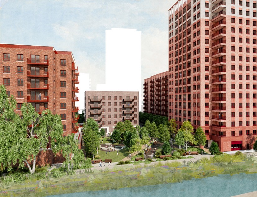 Maccreanor Lavington submits first phase of Pudding Mill Lane housing