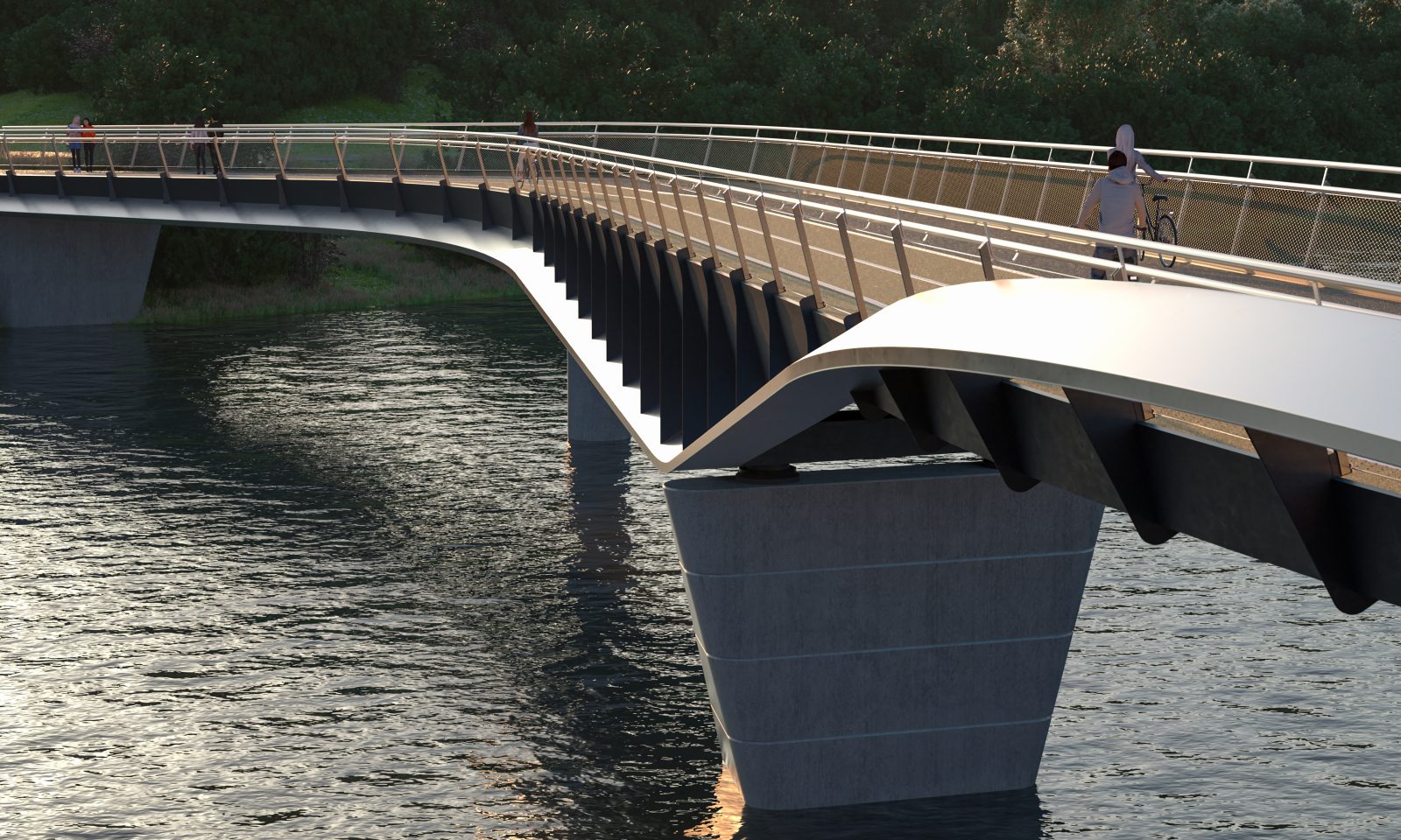 Moxon wins planning for S-shaped footbridge over River Taff in Cardiff